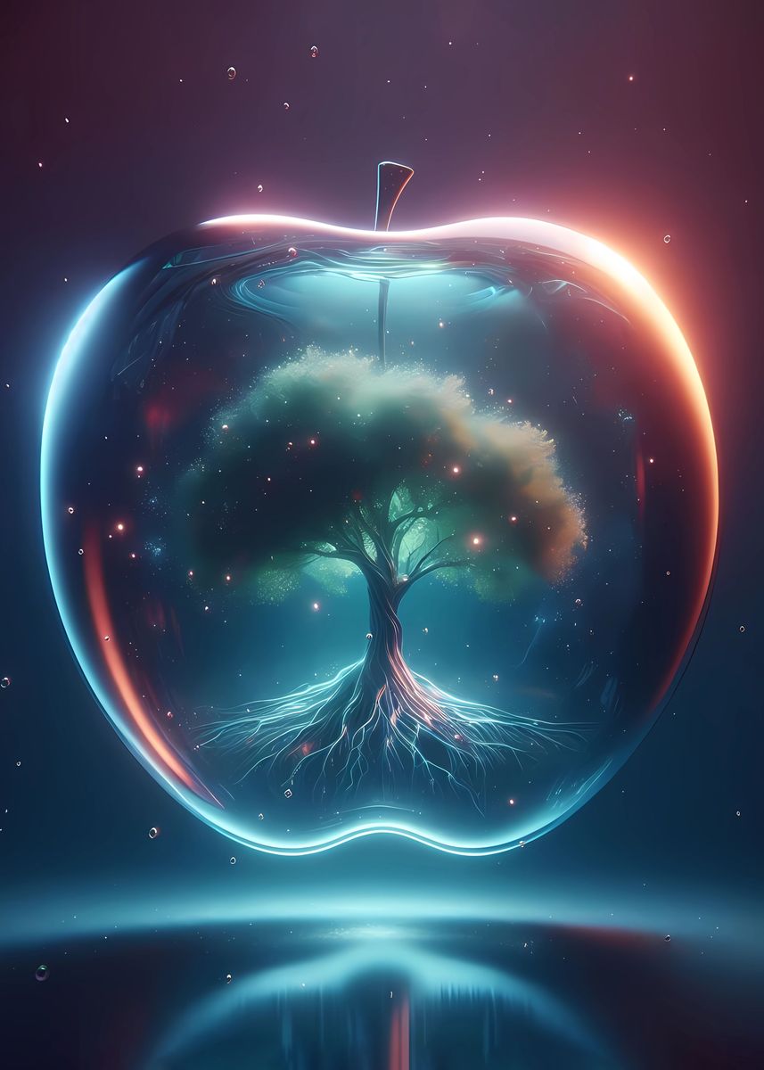 'Magical Apple' Poster, picture, metal print, paint by Soumaya Laksir ...