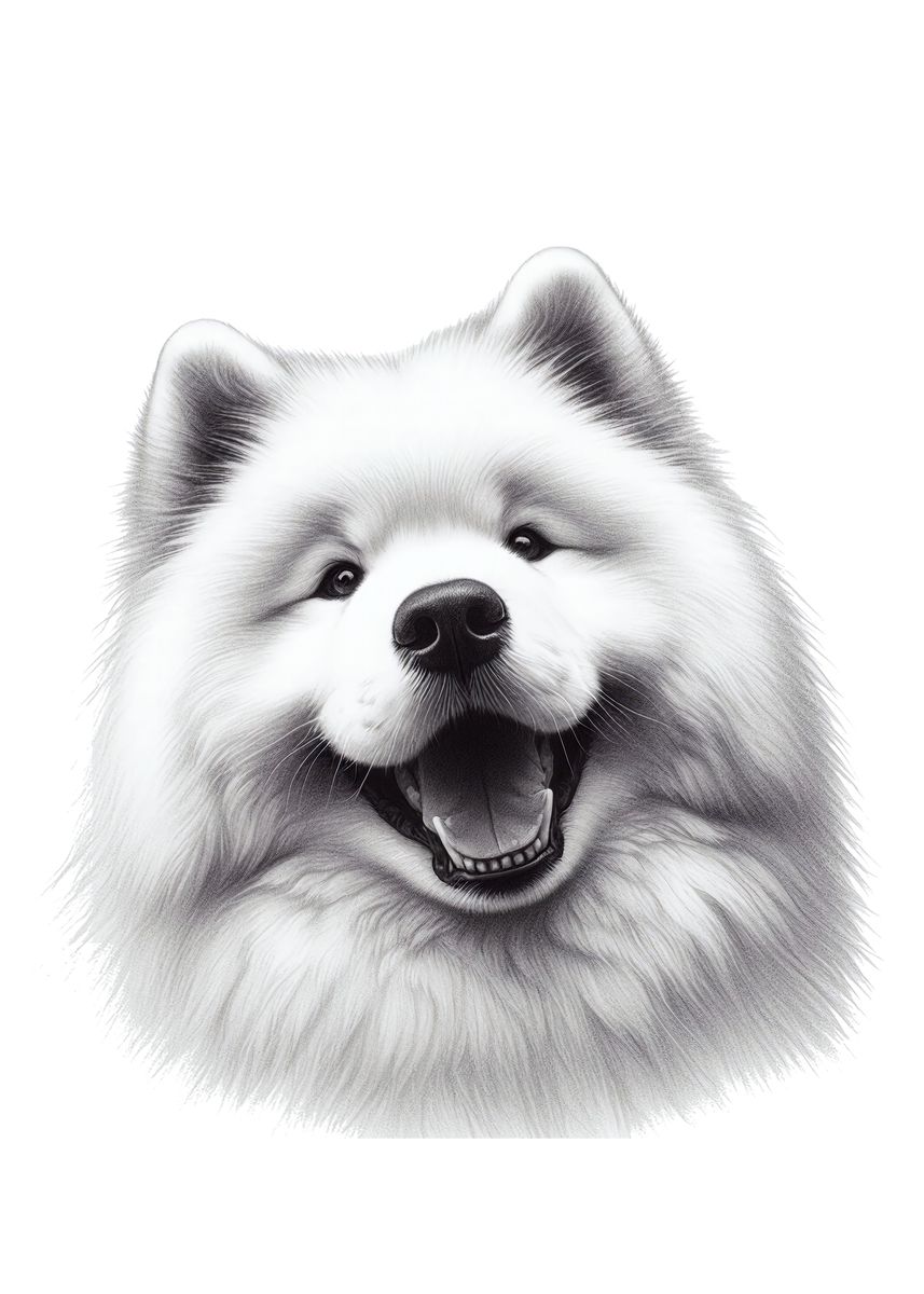 'Samoyed' Poster, picture, metal print, paint by Mr Wolfheart | Displate