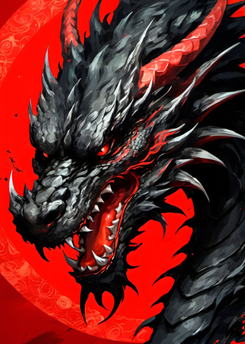 'japanese dragon art poster' Poster, picture, metal print, paint by mk ...