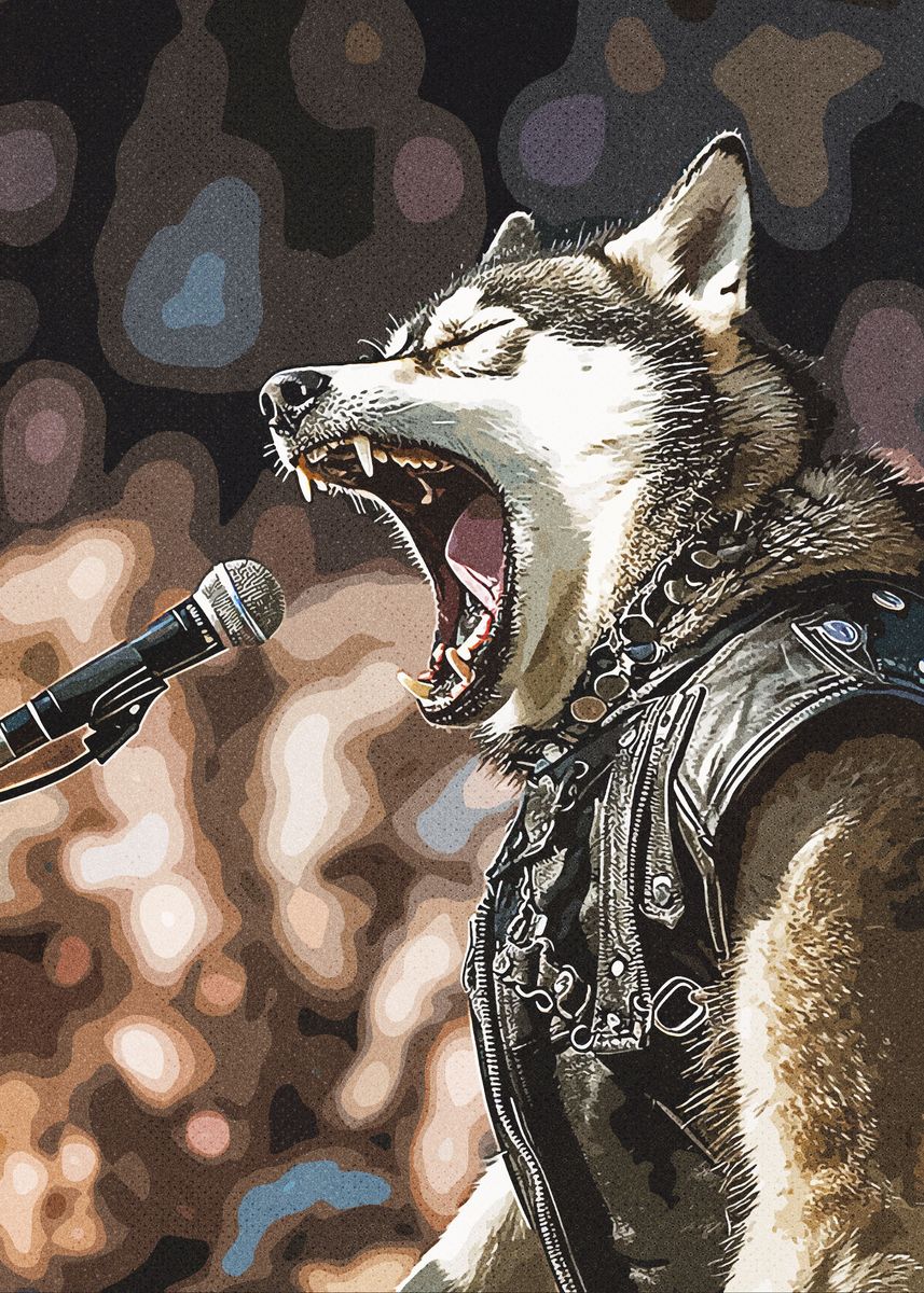 'Wolf Rock Music' Poster, picture, metal print, paint by Coffee Design ...