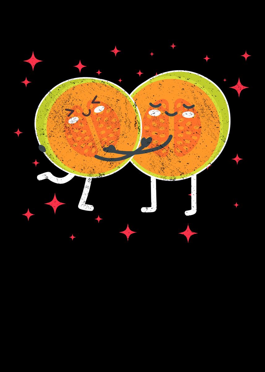 'Cute Melon Cantaloupe' Poster, picture, metal print, paint by Lukes ...