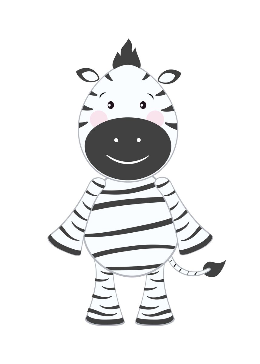 'Little Cute Zebra' Poster, picture, metal print, paint by Kart Jason ...