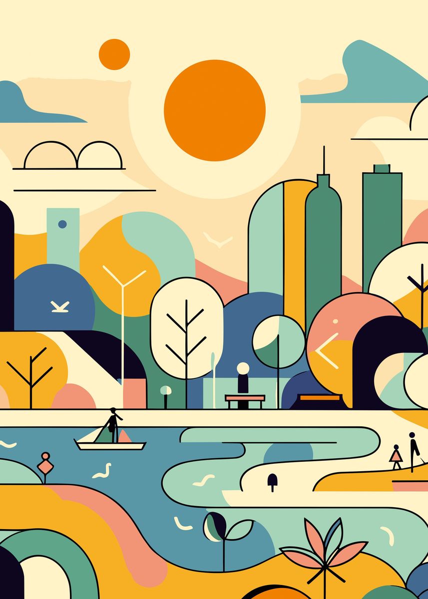 'Sunday Morning' Poster, picture, metal print, paint by Ba Ab | Displate