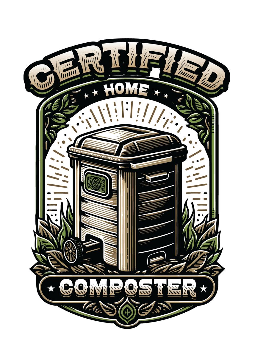 'Certified Home Composter' Poster, picture, metal print, paint by ...