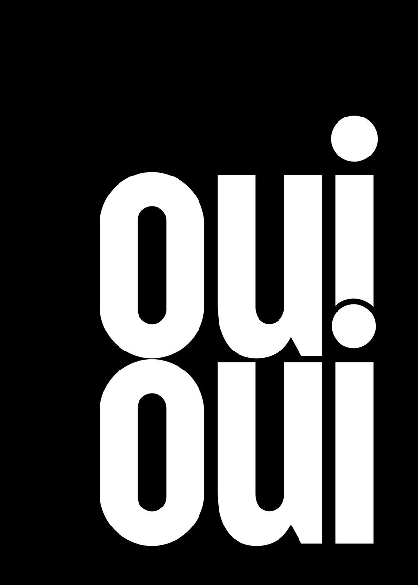 'Oui Oui' Poster, picture, metal print, paint by Wezt Studio | Displate