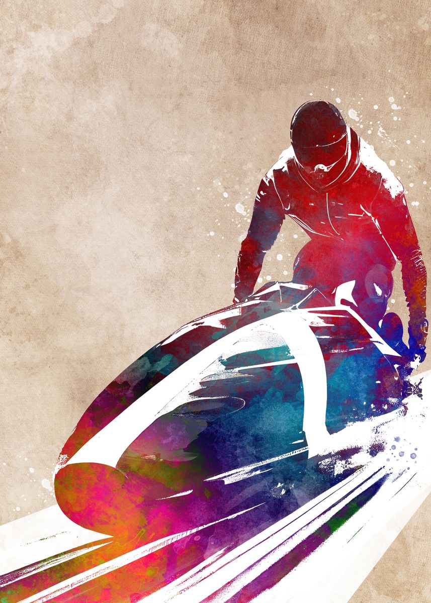 'Sport bobsleigh' Poster, picture, metal print, paint by JBJart Justyna ...