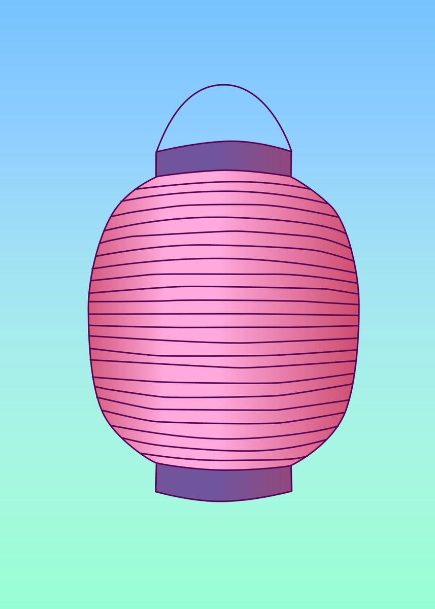 'Lampion' Poster, picture, metal print, paint by Ro | Displate