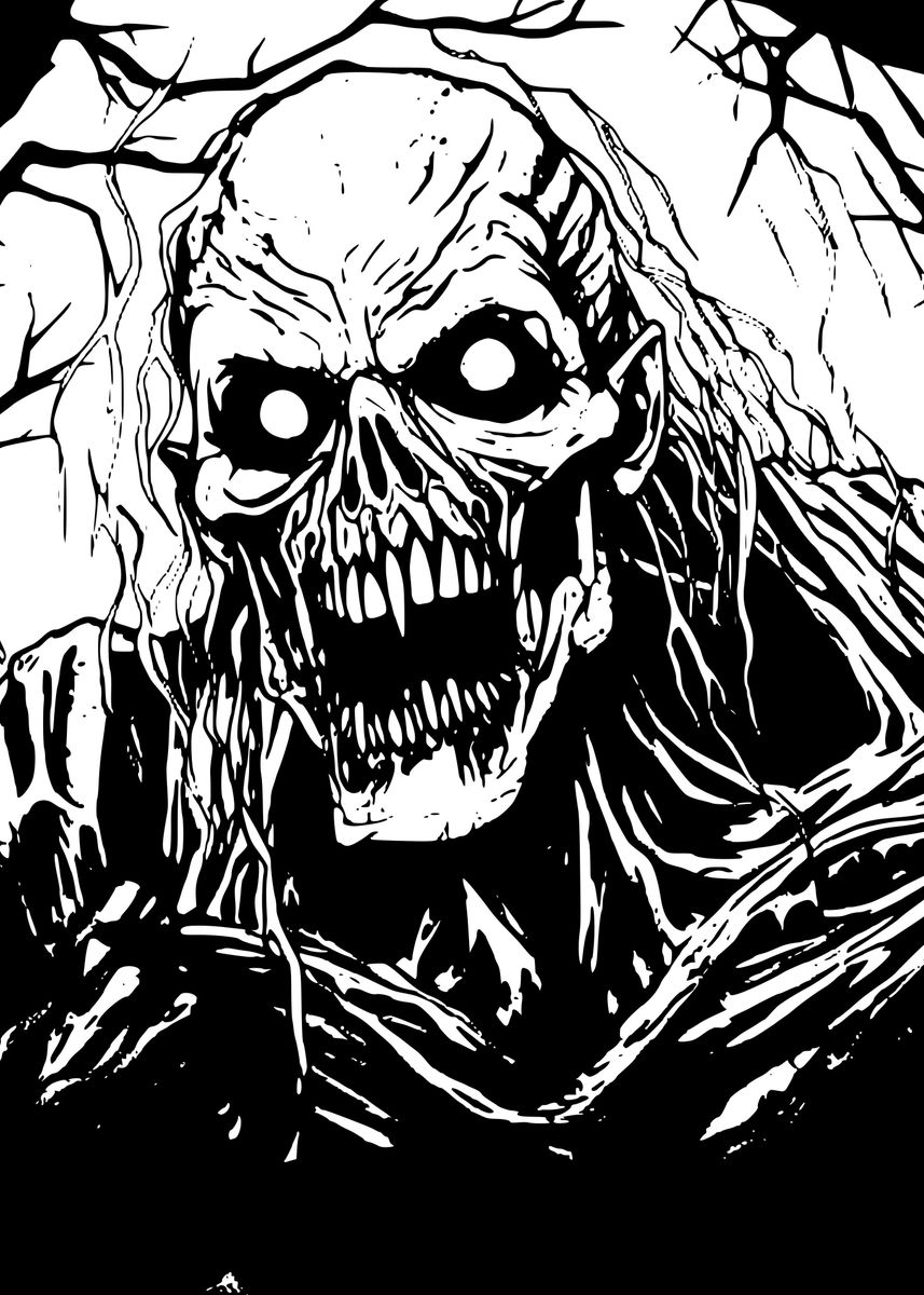 'Hallowed Zombie' Poster, picture, metal print, paint by Theo | Displate