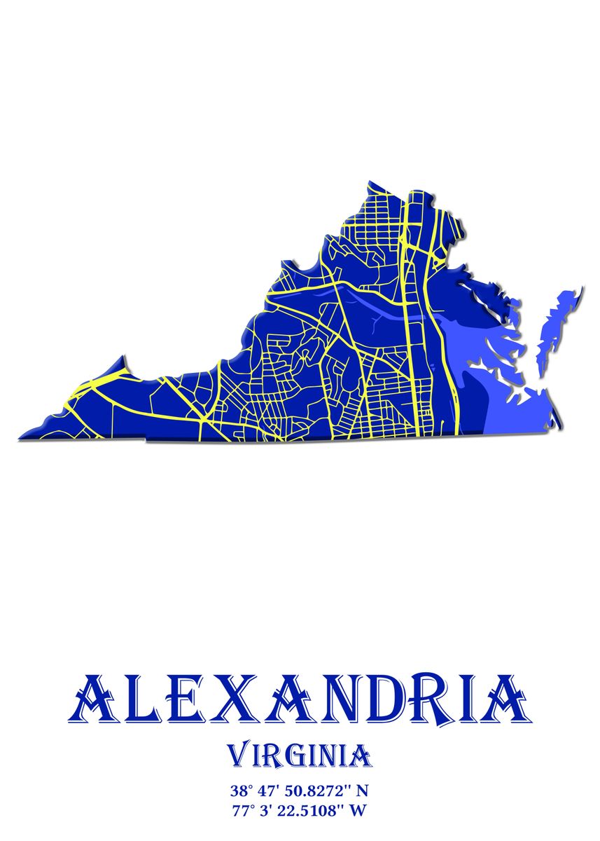 'Alexandria VA USA' Poster, picture, metal print, paint by Yates ...