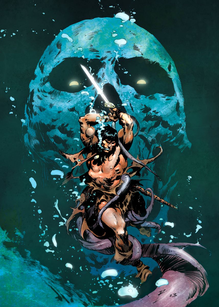 'Conan under water' Poster, picture, metal print, paint by Conan Exiles ...