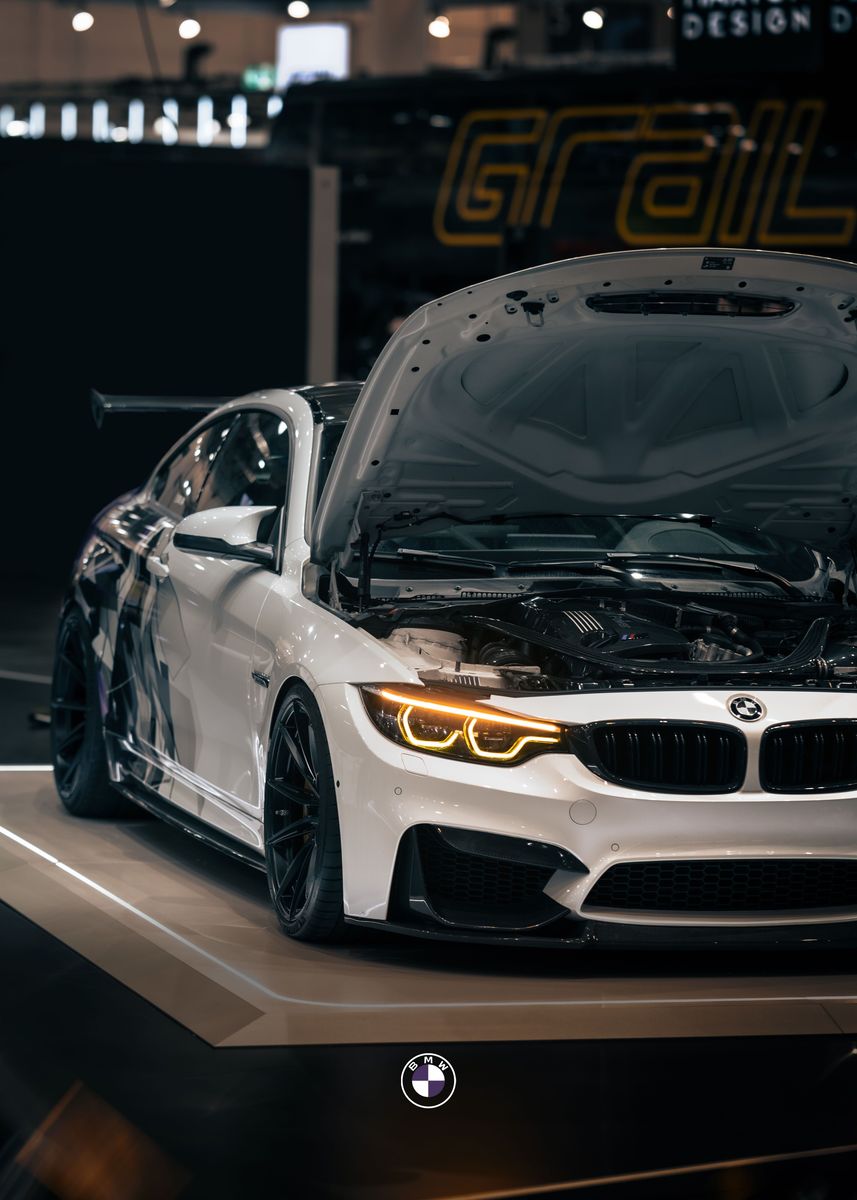 'S55 BMW M4 EMS FrontSide' Poster, picture, metal print, paint by Nils ...