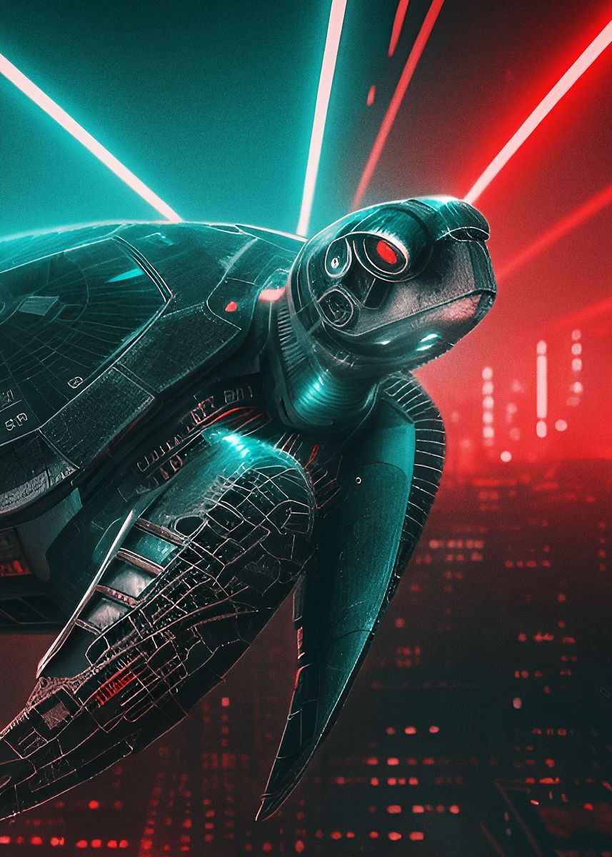 'Turtle' Poster, picture, metal print, paint by Is Rough | Displate