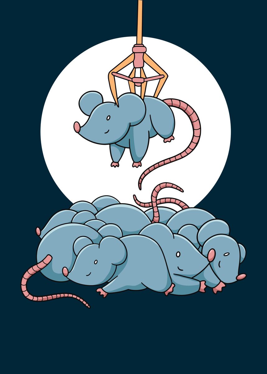 'Mice Claw Machine' Poster, picture, metal print, paint by ArtNinja ...