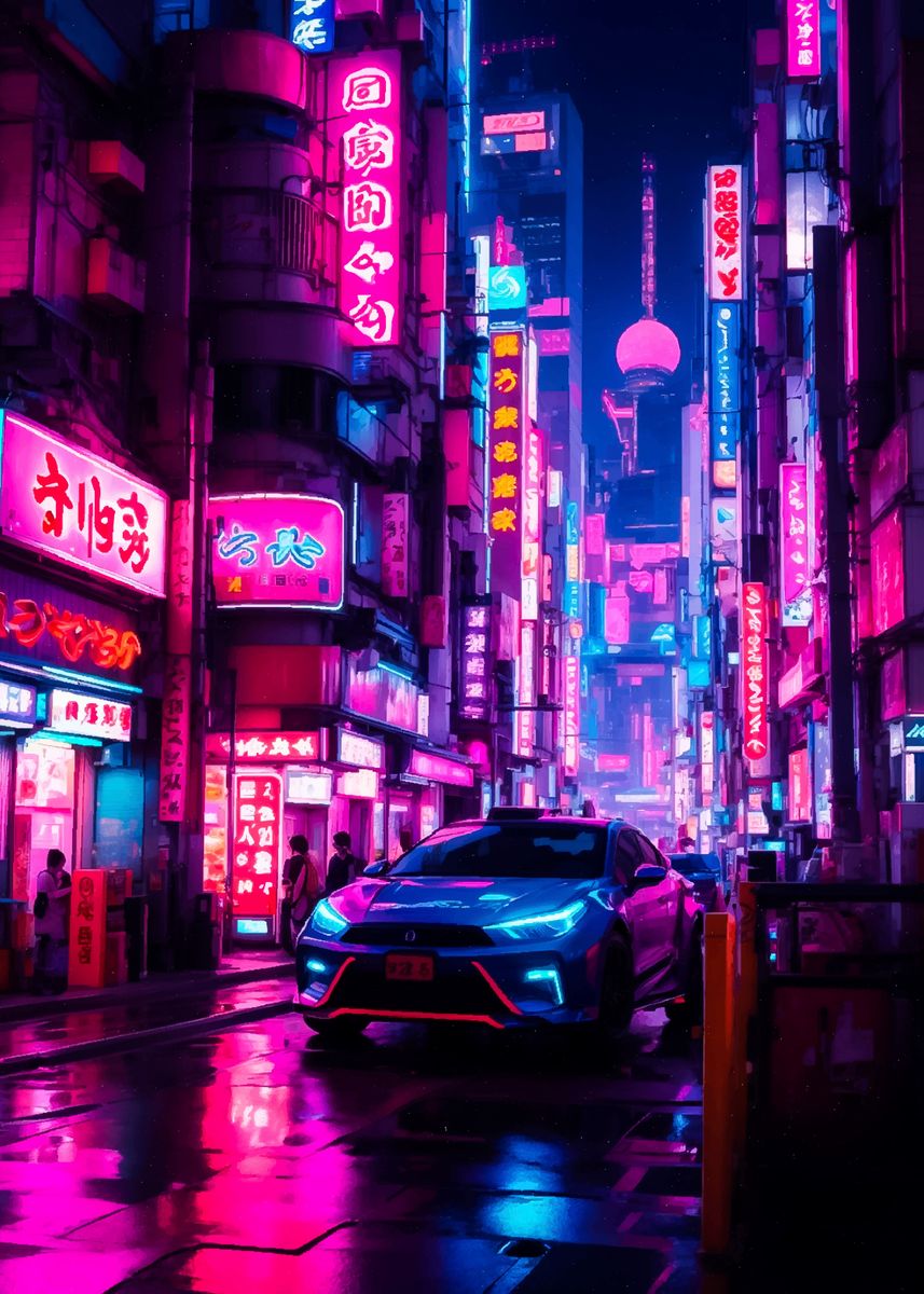 'Night Car' Poster, picture, metal print, paint by Diego The Designer ...