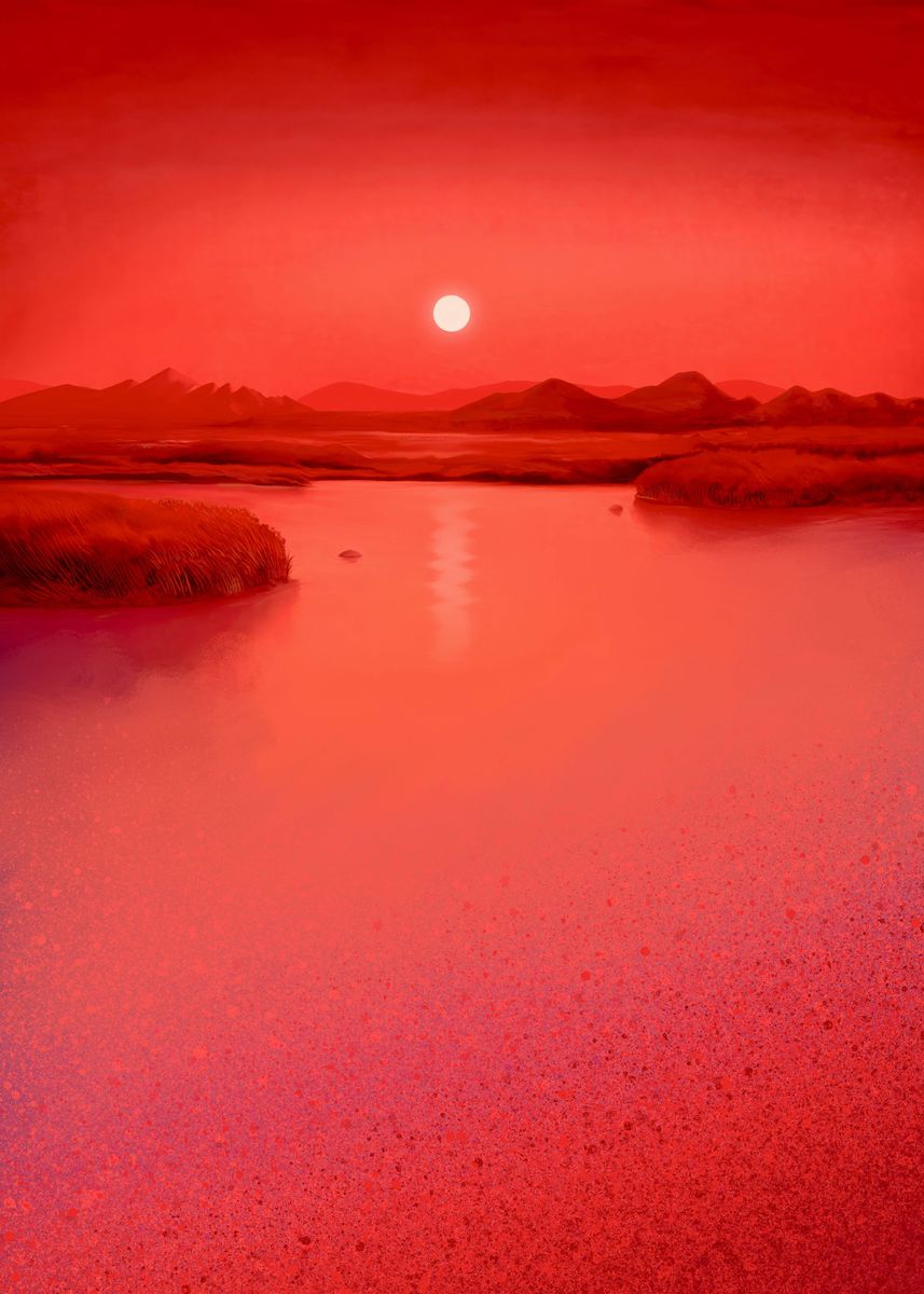 'Deep Red' Poster, picture, metal print, paint by Shorsh | Displate