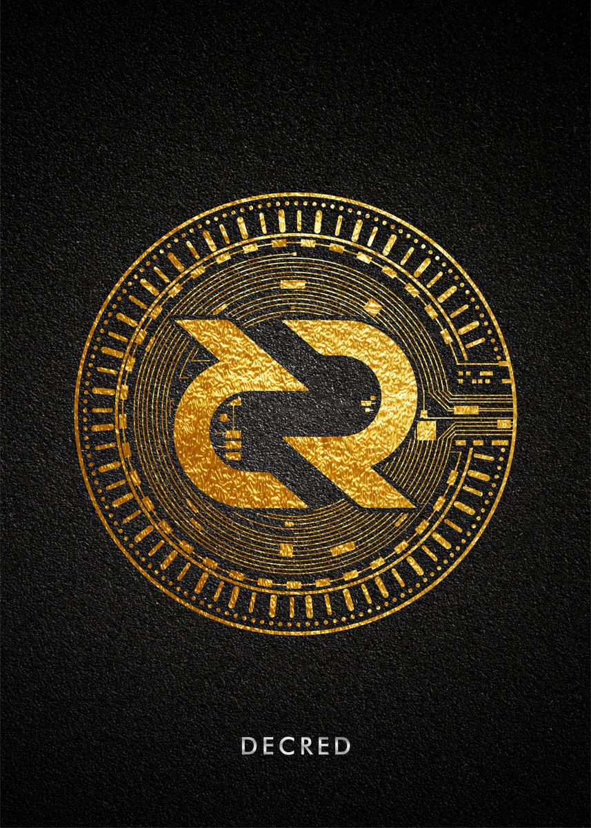 'decred cryptocurrency' Poster, picture, metal print, paint by Aesthetic Metal Prints | Displate