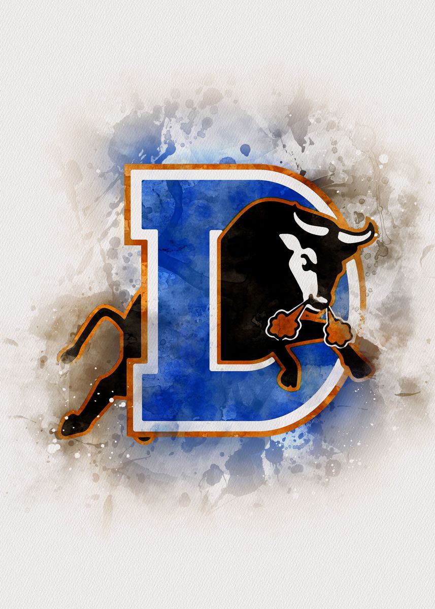 'Durham Bulls watercolor' Poster, picture, metal print, paint by ...