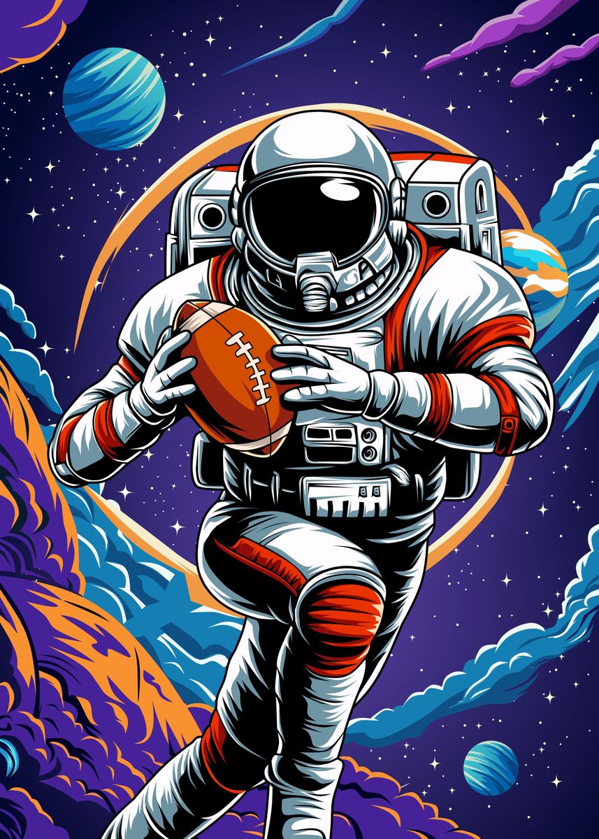 'American Football Astro' Poster, picture, metal print, paint by ...