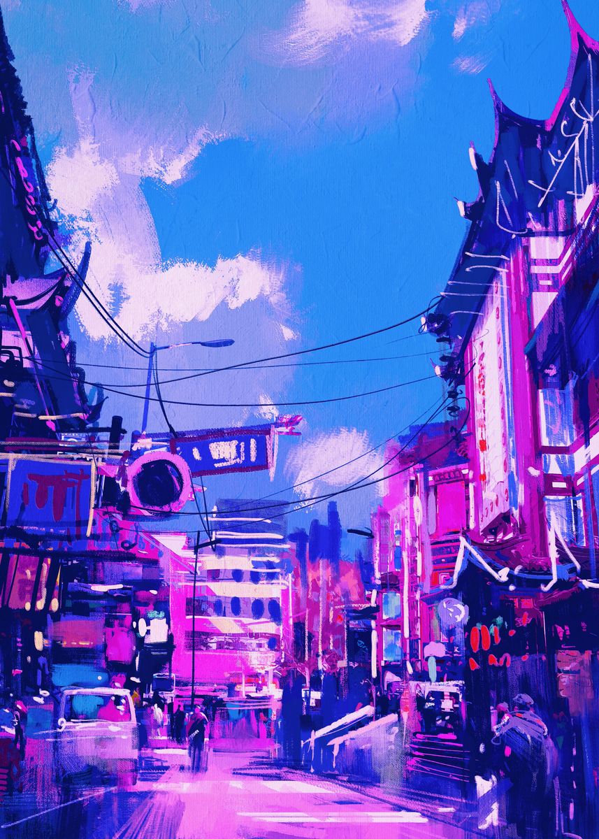 'Ancient Buildings' Poster, picture, metal print, paint by Jihana ...