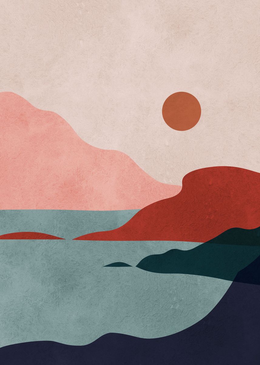 'Harmonious landscape 3' Poster, picture, metal print, paint by Vitor ...