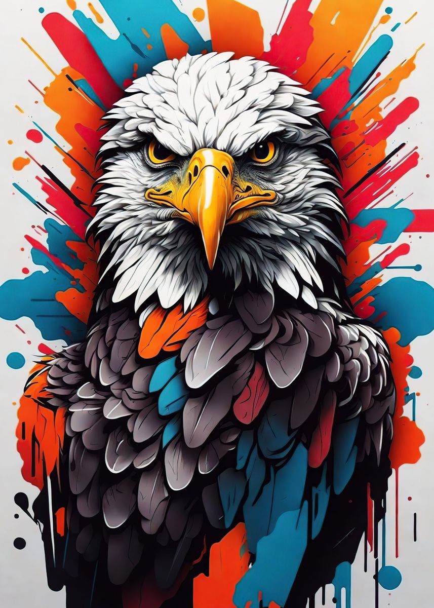 'Colorful eagle logo' Poster, picture, metal print, paint by Big Mouse ...