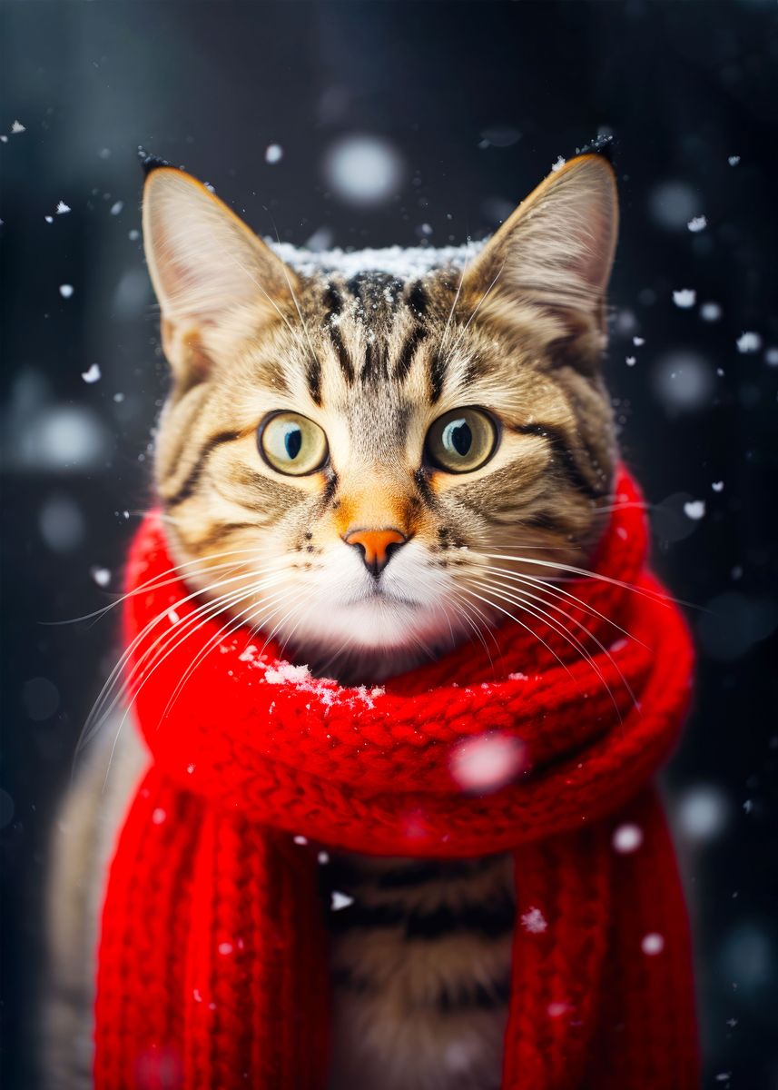 'Christmas Santa Cat' Poster, picture, metal print, paint by Super ...