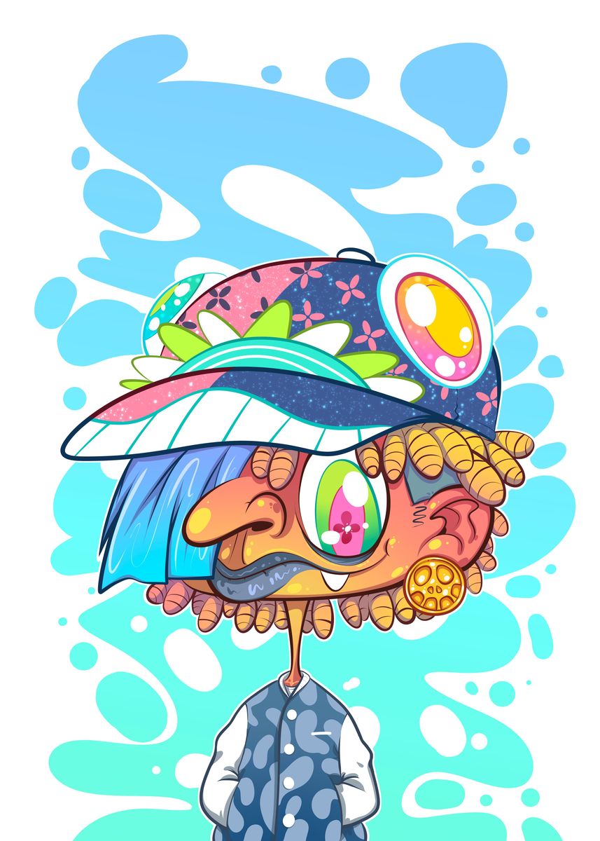 'Cap Man' Poster, picture, metal print, paint by Tony Wilim | Displate