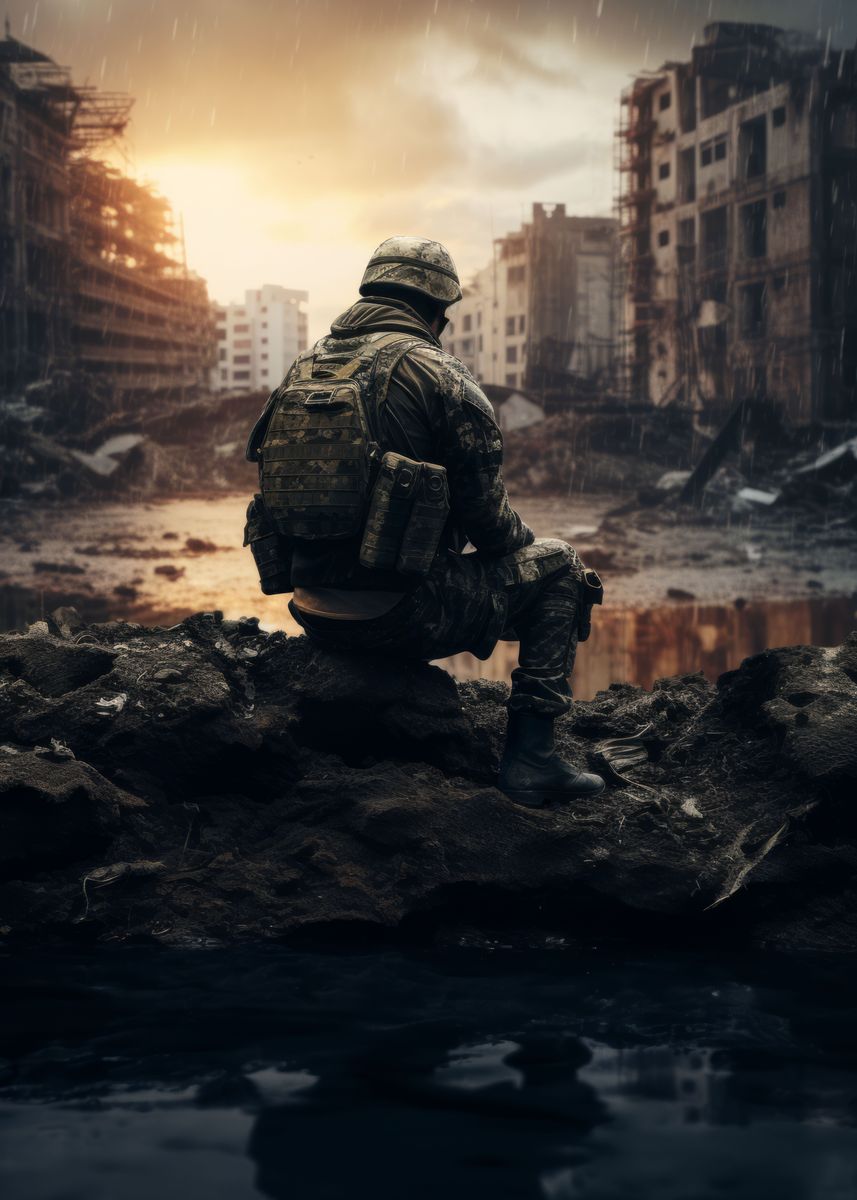 'Lonely soldier' Poster, picture, metal print, paint by filmbildfabrik ...