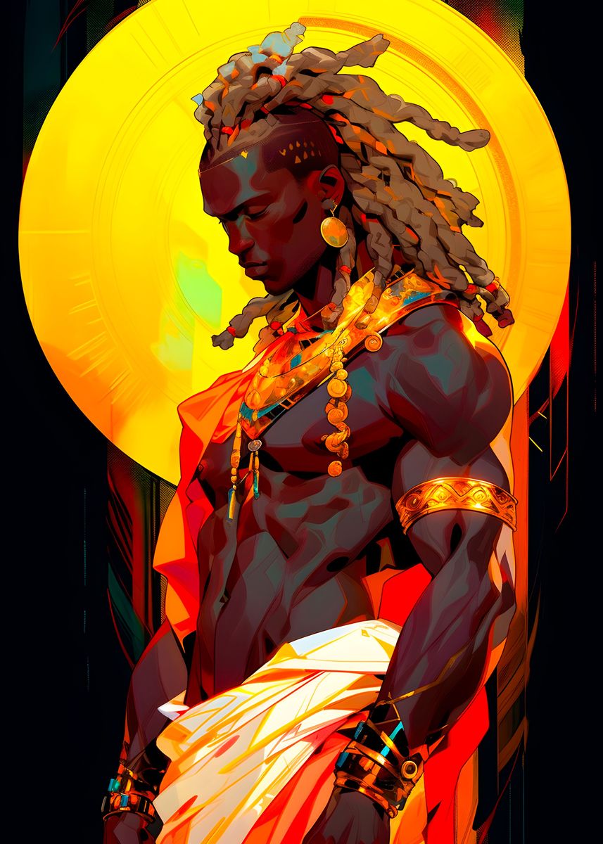 'God of Sun' Poster, picture, metal print, paint by Pozter | Displate