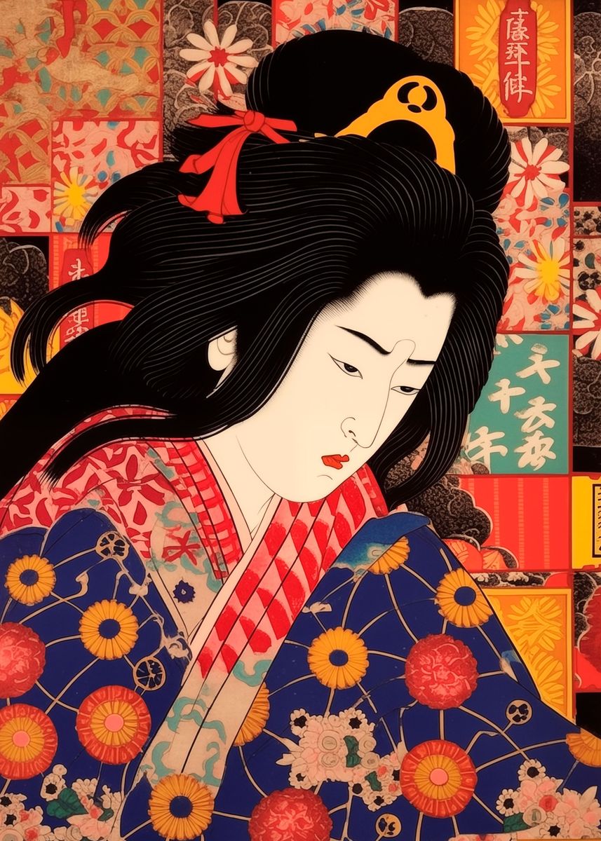 'Japanese Kabuki Actor 01' Poster, picture, metal print, paint by TK ...