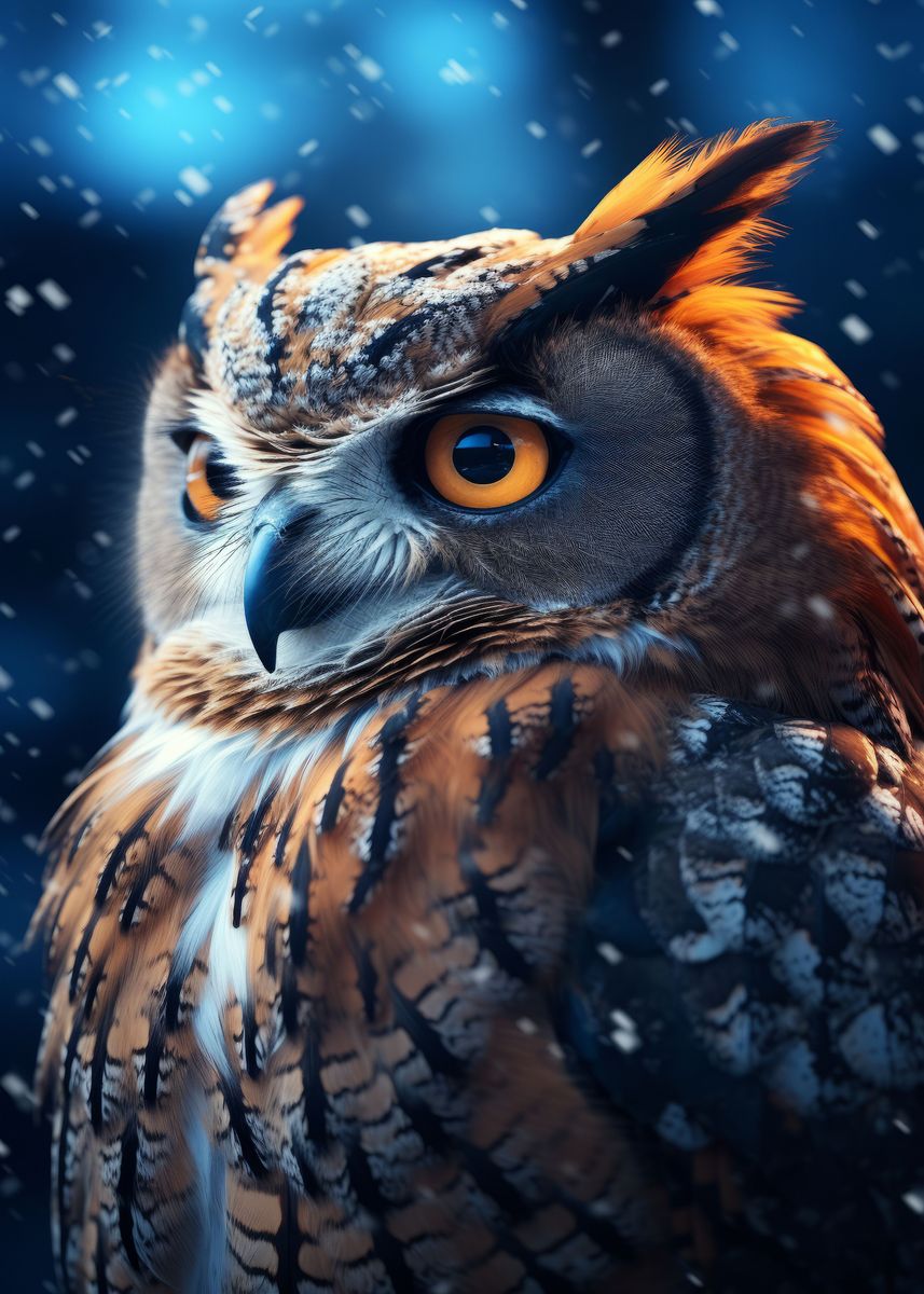 'Owl Magic' Poster, picture, metal print, paint by Alisson | Displate