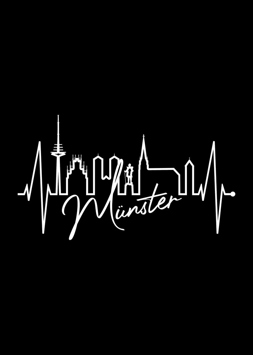 'Muenster Skyline Puls' Poster, picture, metal print, paint by ...