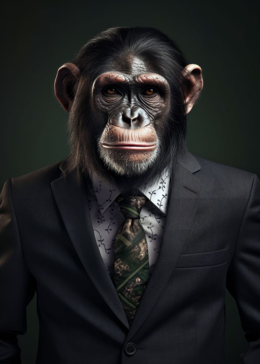 'Monkey Ape' Poster, picture, metal print, paint by Alisson | Displate