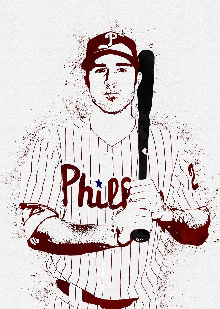 'Chase Utley Painting' Poster, picture, metal print, paint by Phan Van ...