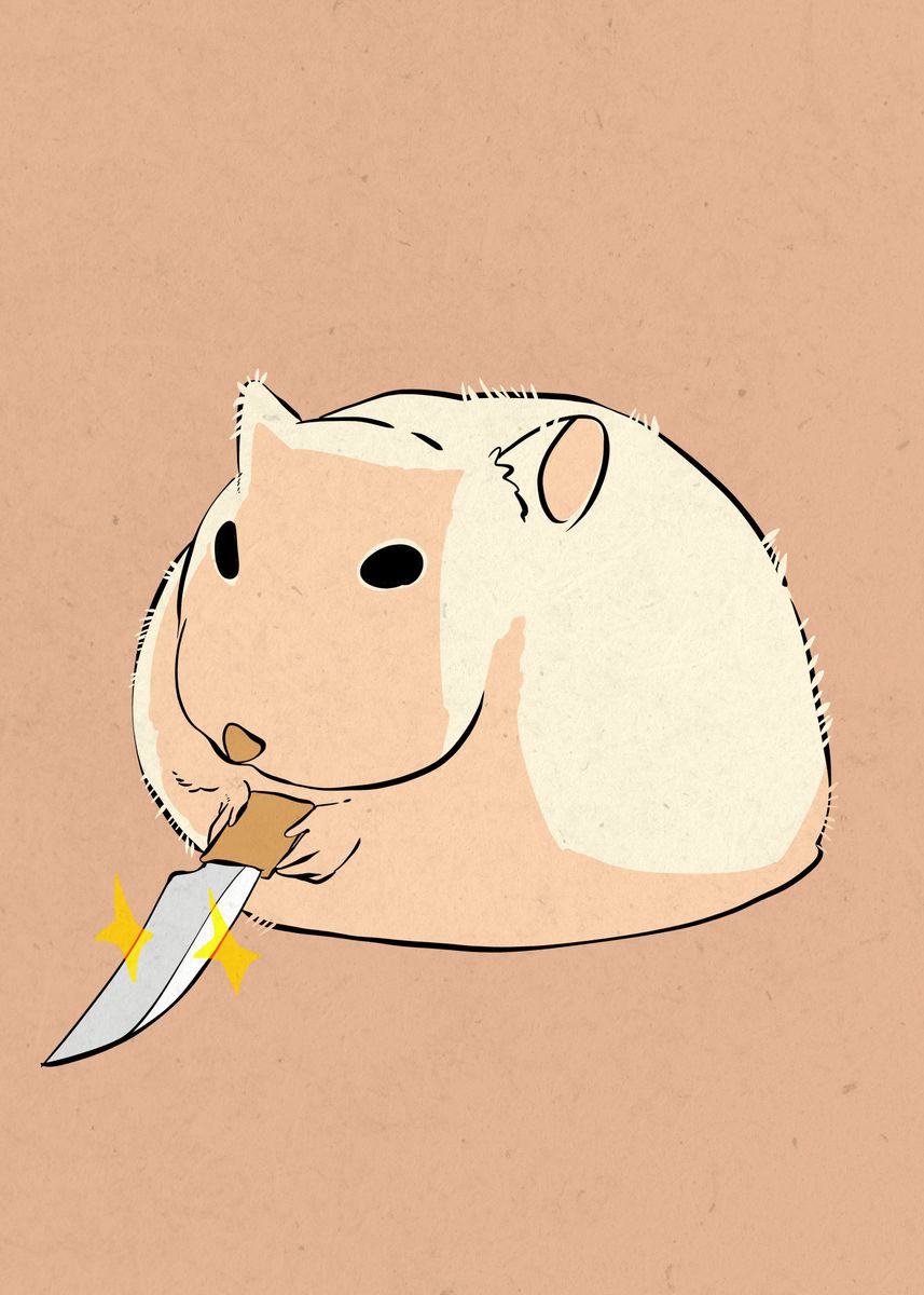 'angry hamster' Poster, picture, metal print, paint by eunoia | Displate