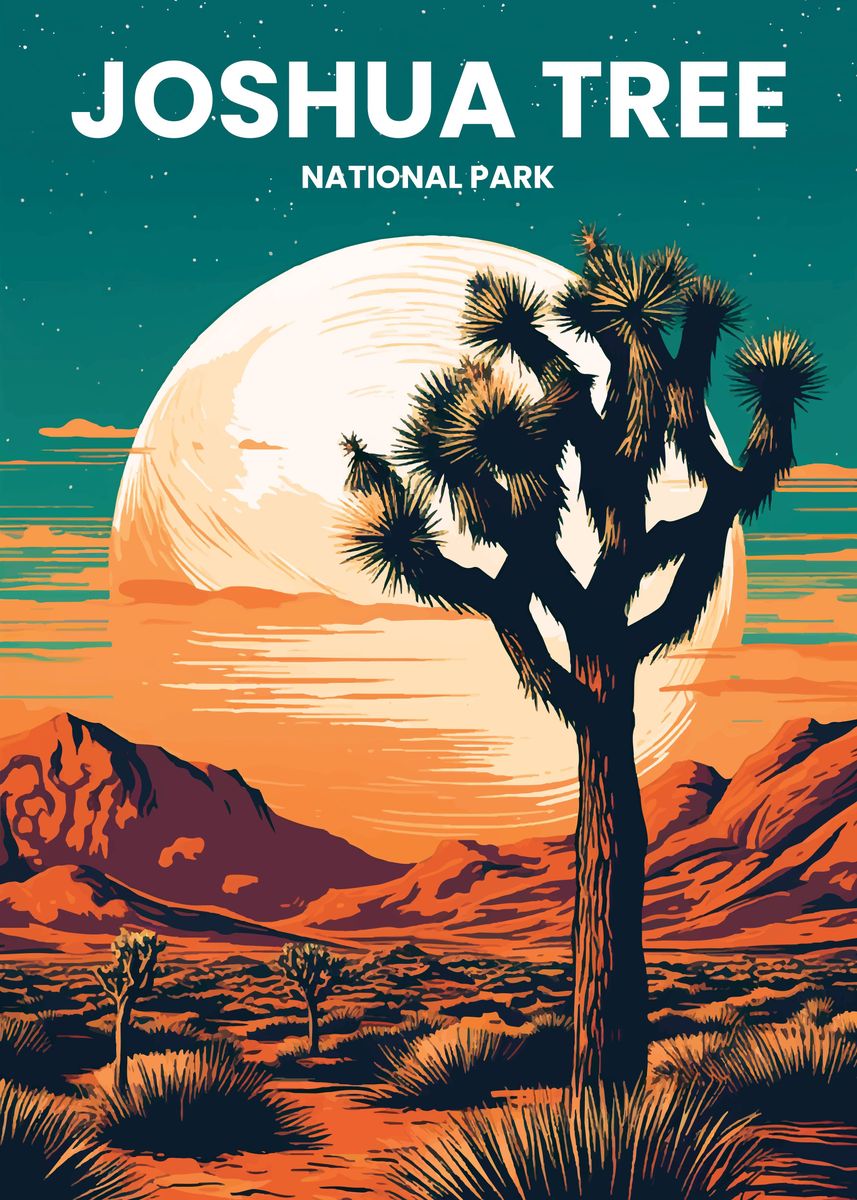 'Joshua Tree' Poster, picture, metal print, paint by Tapu Vlad | Displate