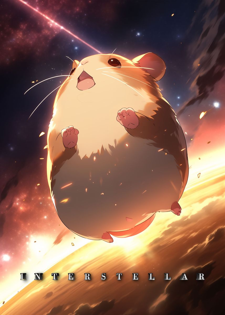 'Interstellar Hamster Meme' Poster, picture, metal print, paint by ...