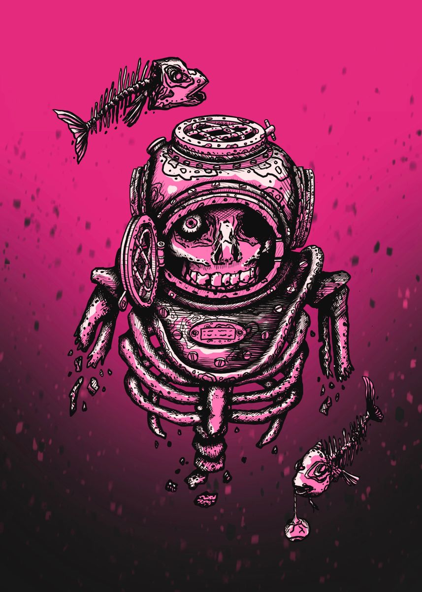 'pink dead zombie' Poster, picture, metal print, paint by yoann goas ...