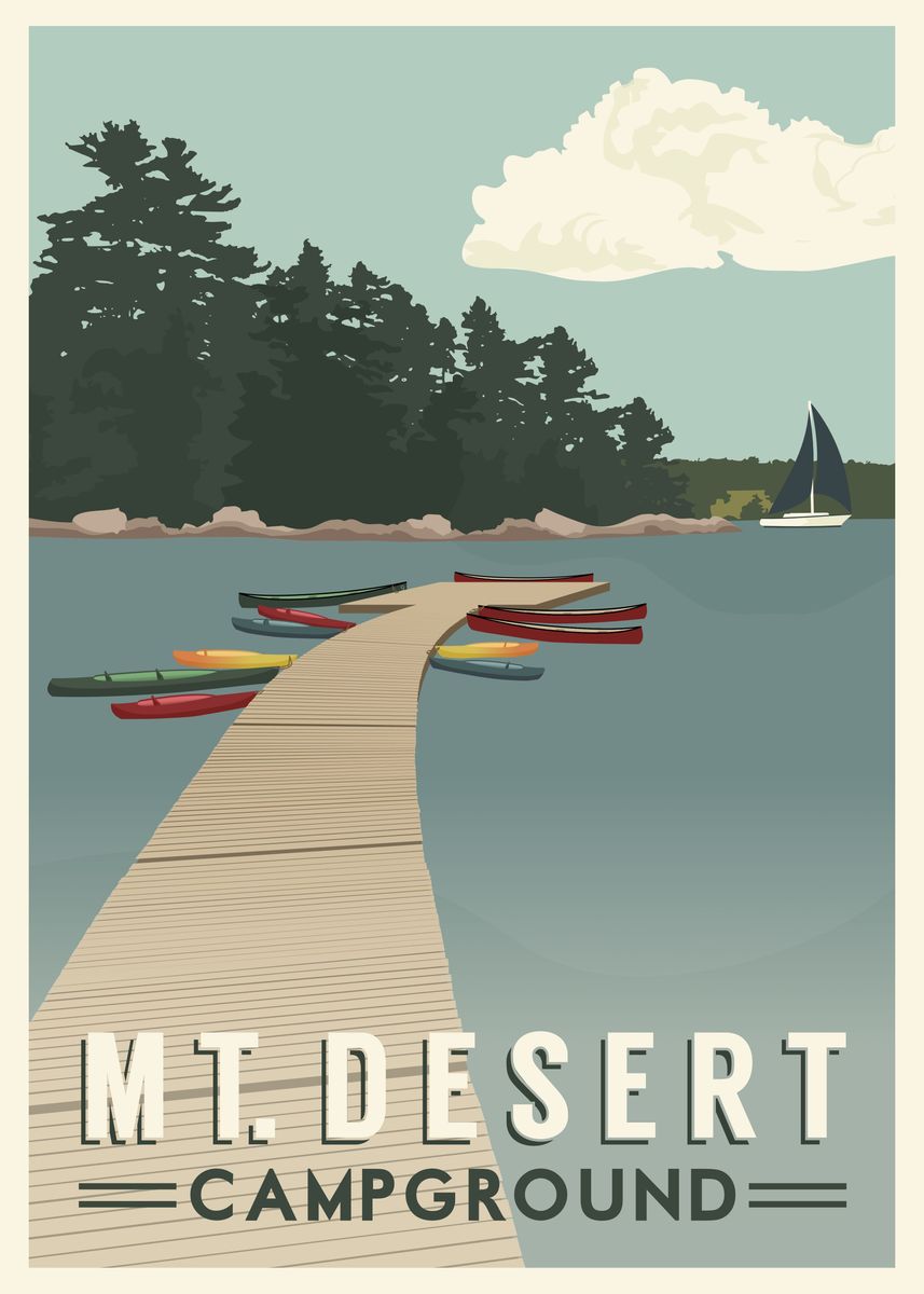 'Mt Desert Campground' Poster, picture, metal print, paint by Peter ...