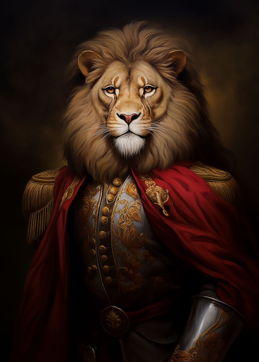 'Renaissance Lion General' Poster, picture, metal print, paint by ...