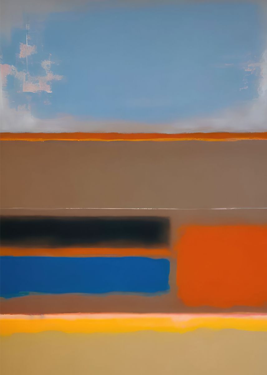 'warm vibes abstract poster' Poster, picture, metal print, paint by BluePinkPanther | Displate