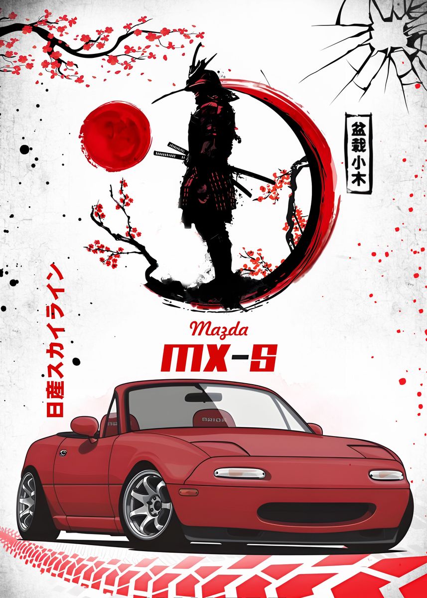 'Mazda MX5 Miata' Poster, picture, metal print, paint by ALEX SHINDER | Displate