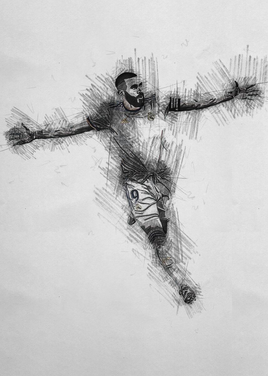 'Benzema' Poster, picture, metal print, paint by Salvatore Armani ...