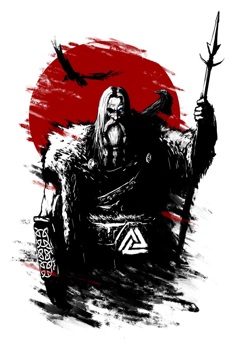 'Odin the one eyed god' Poster, picture, metal print, paint by Lestat ...