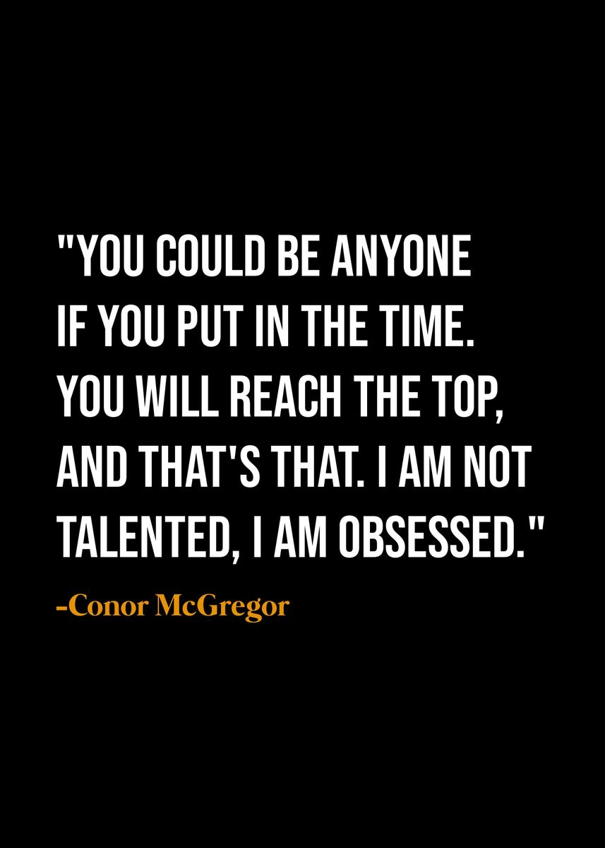 'Conor McGregor quotes ' Poster, picture, metal print, paint by Twenty ...
