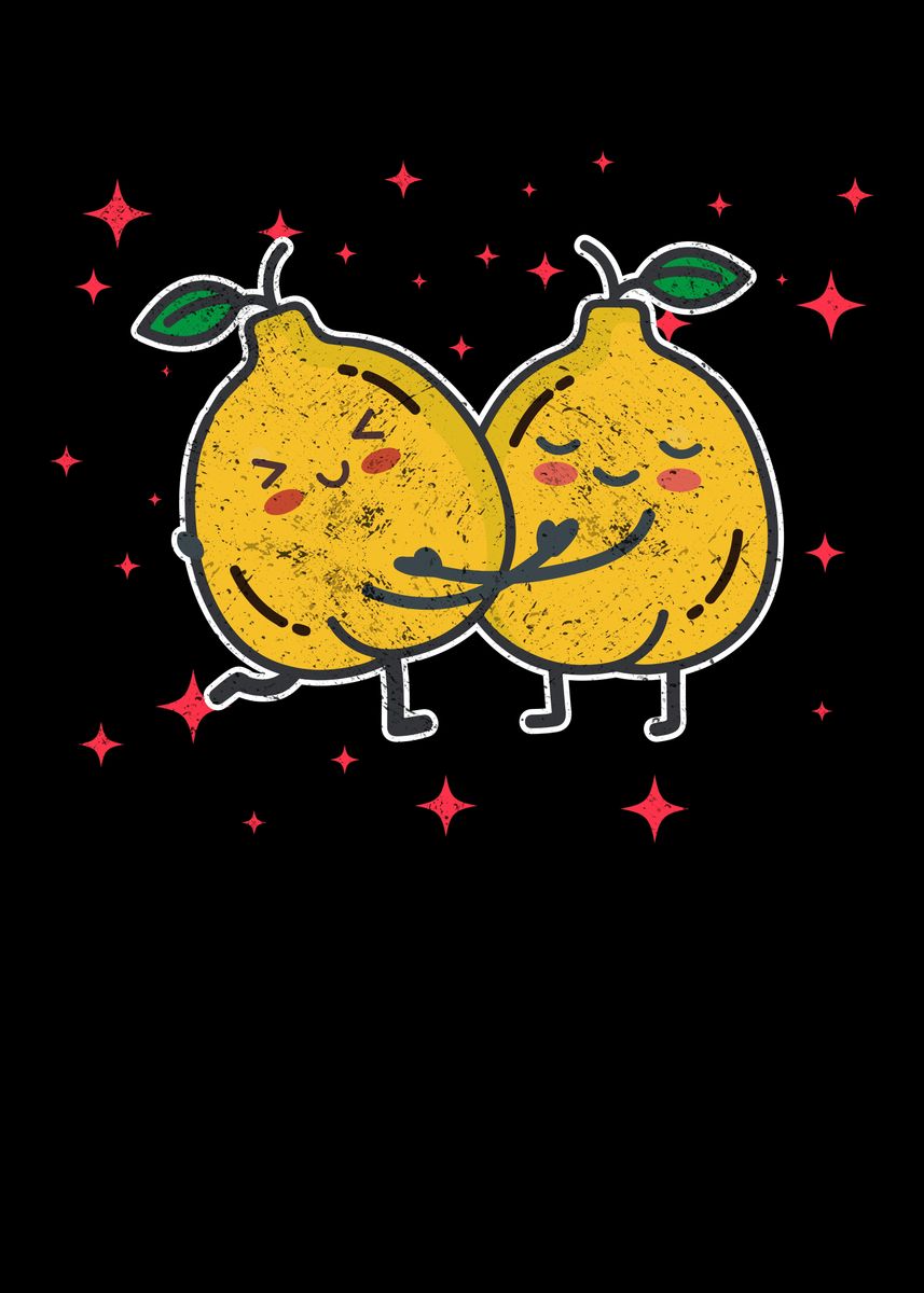 'Cute Quince Couple Hugging' Poster, picture, metal print, paint by ...