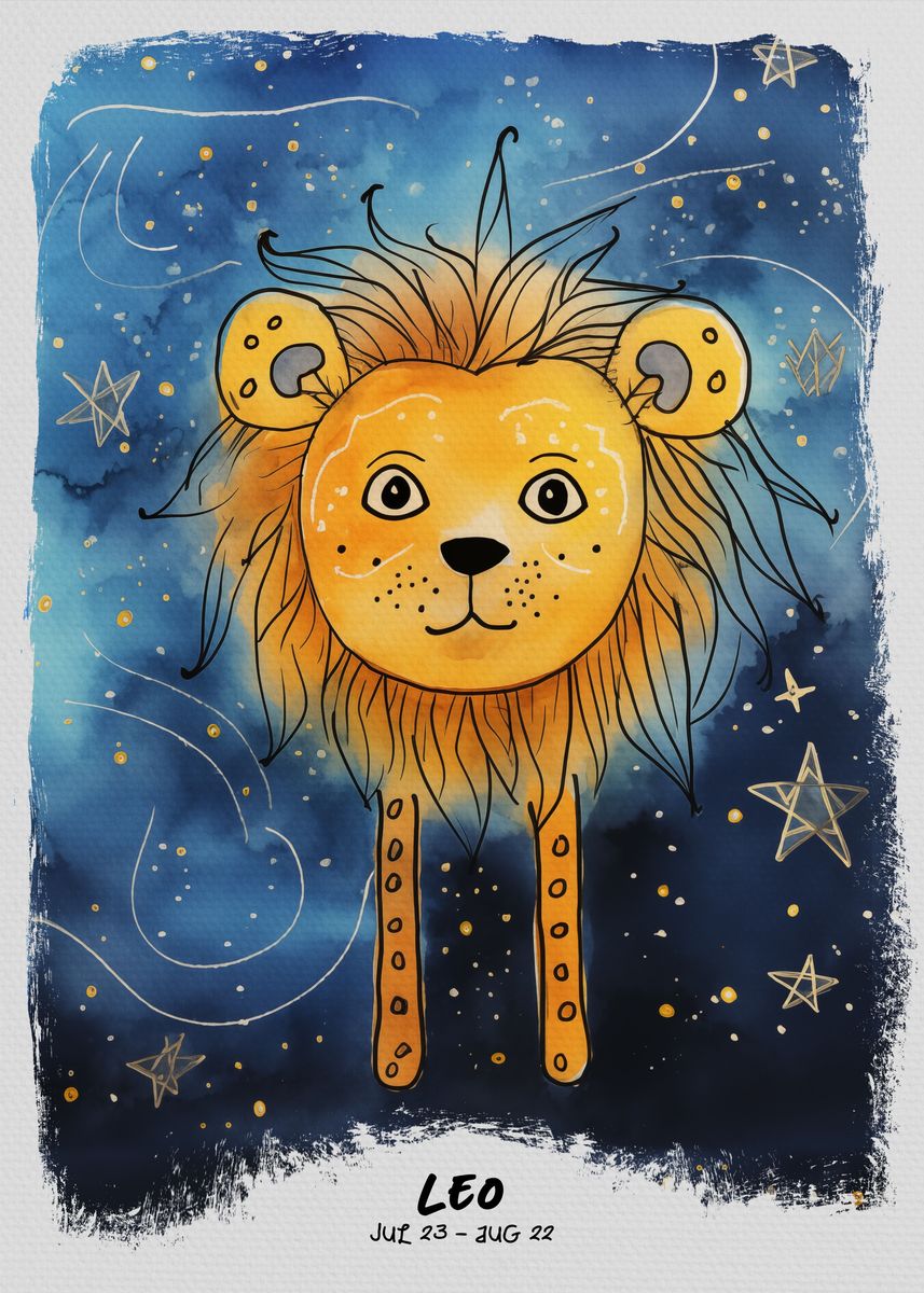 'Leo Child Drawing' Poster, picture, metal print, paint by Hatless ...