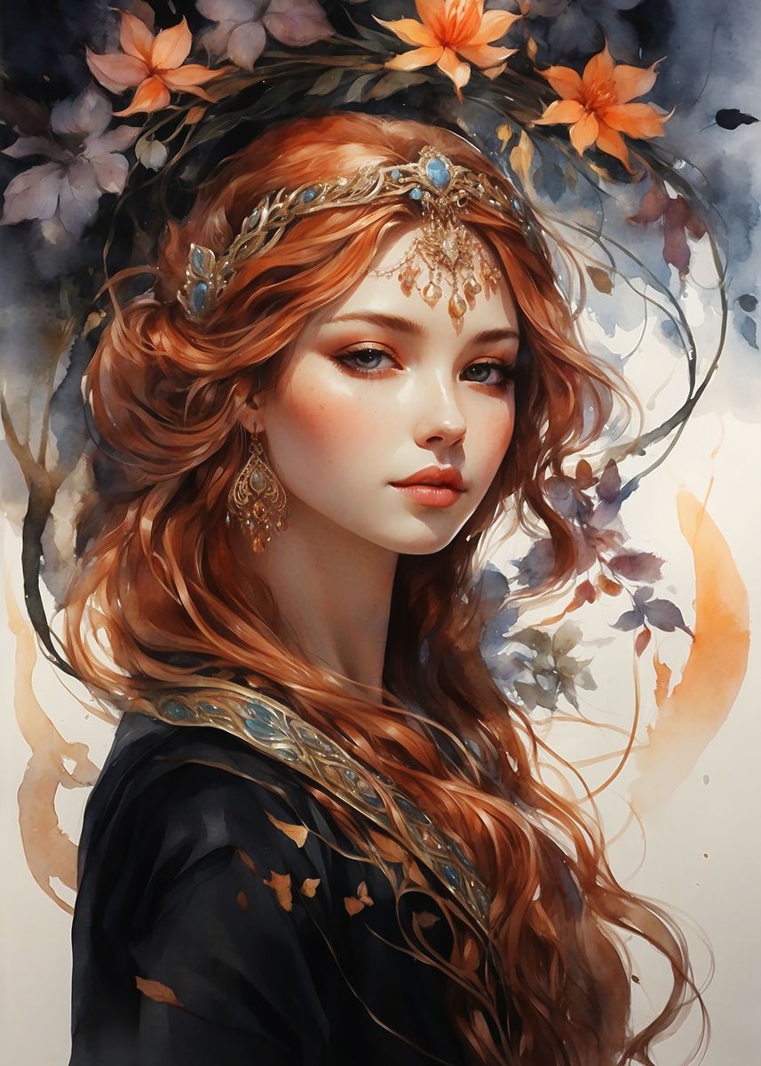 'Medieval Celtic Queen' Poster, picture, metal print, paint by Shroom ...