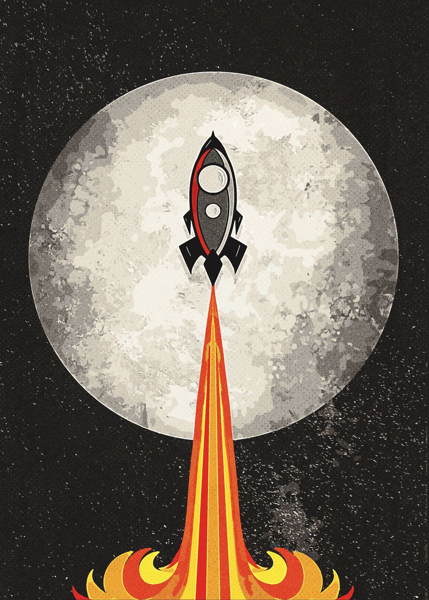 'Travel To moon' Poster, picture, metal print, paint by Ammar Zain ...