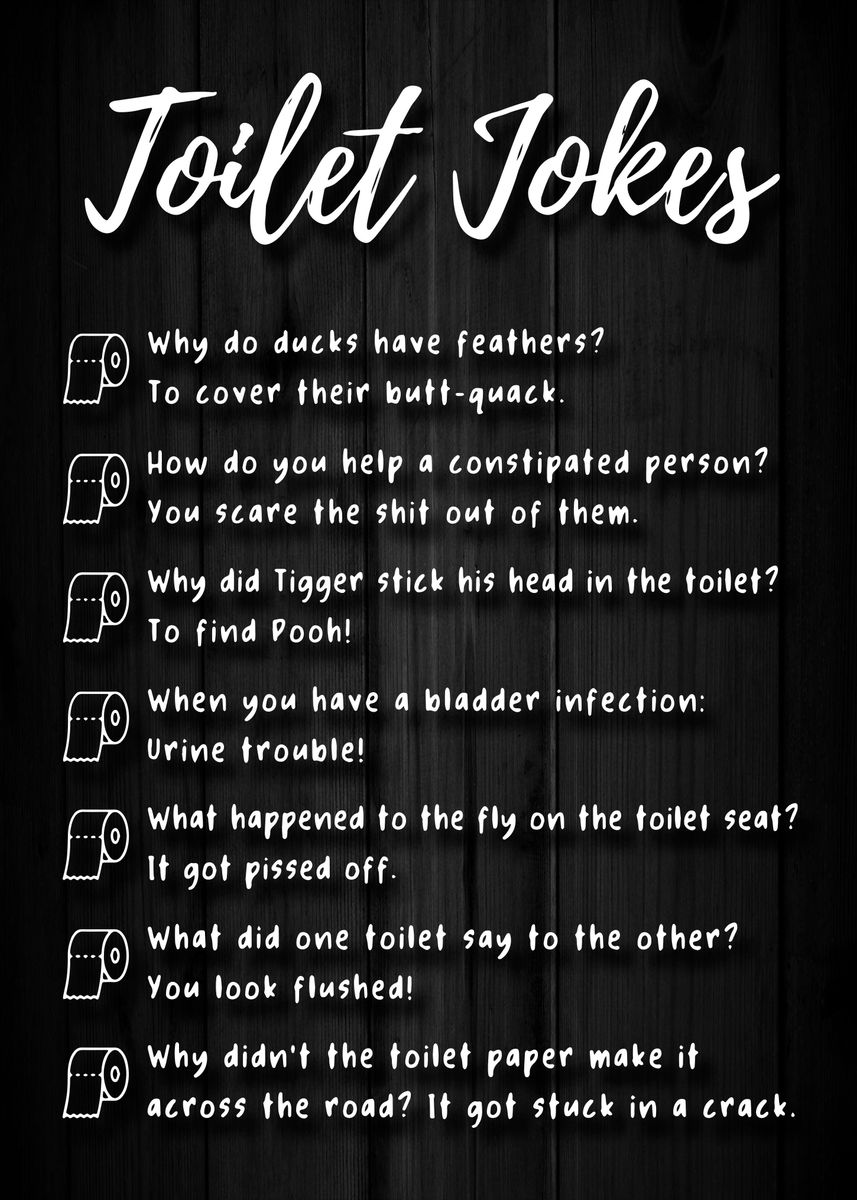 'Funny Toilet Jokes' Poster, picture, metal print, paint by Metal ...